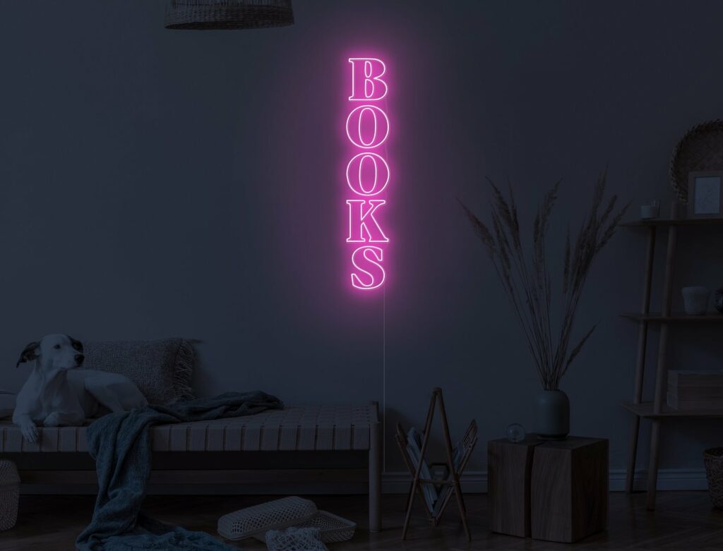 Books Neon Sign - Best for Libraries and Study Rooms - Echo Neon Studio