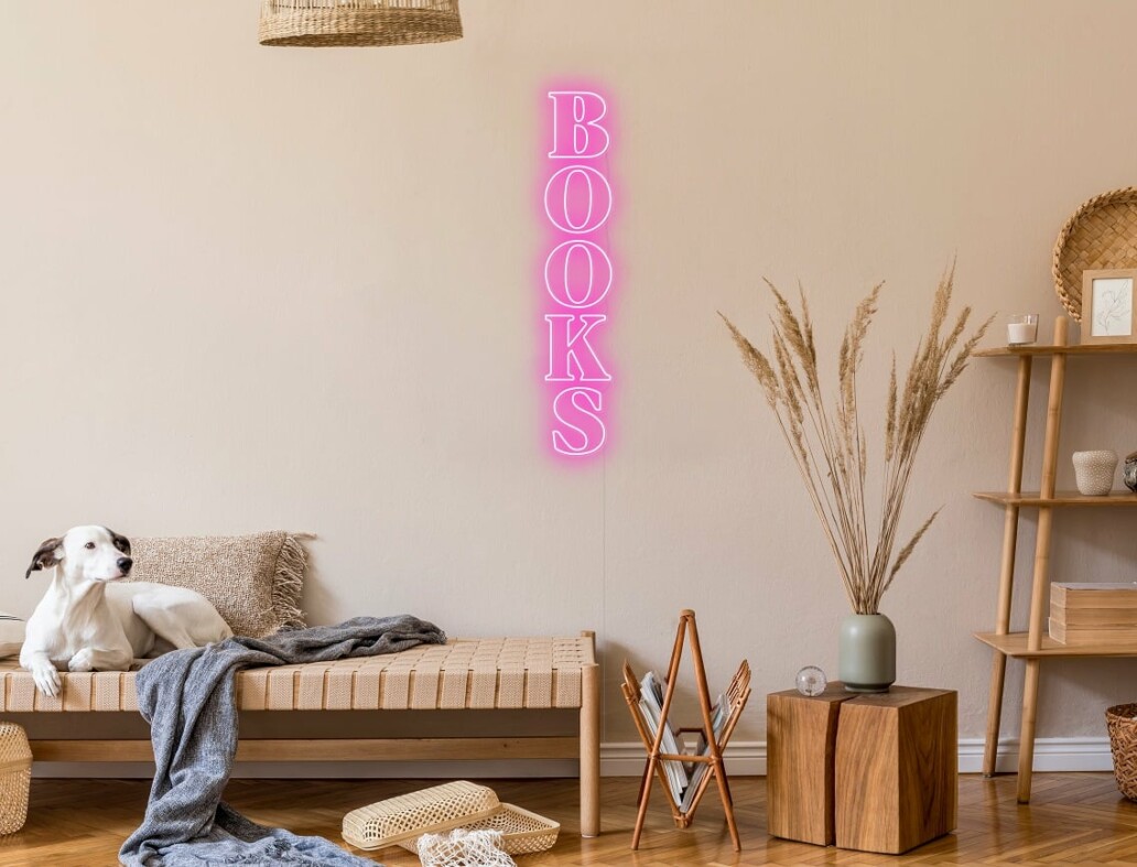 Books Neon Sign - Best for Libraries and Study Rooms - Echo Neon Studio