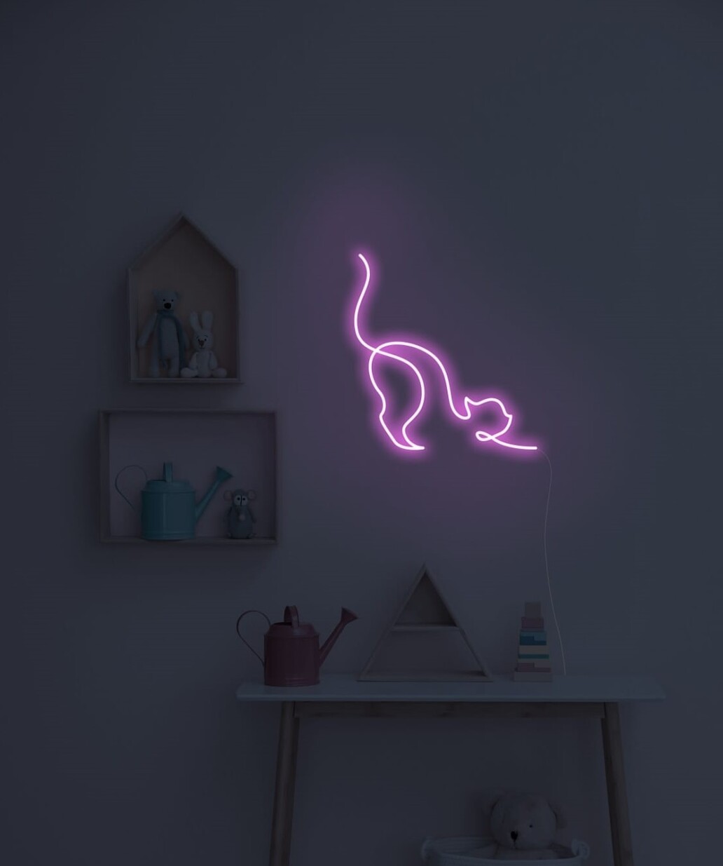 Cat Neon Sign - Flexible Tubing and Light in Weight - Echo Neon Studio