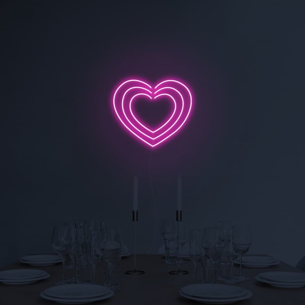 LED Heart Neon Sign Ideas | Perfect Romantic Decor Items - Echo Neon Studio