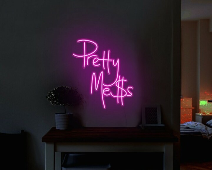White Bloom Lettering Handcraft Wall Hanging Neon Sign | Echo Neon