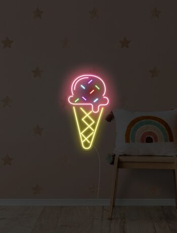 Ice Cream LED Neon Sign, Perfect for Wall Art & Home Decor | Echo Neon